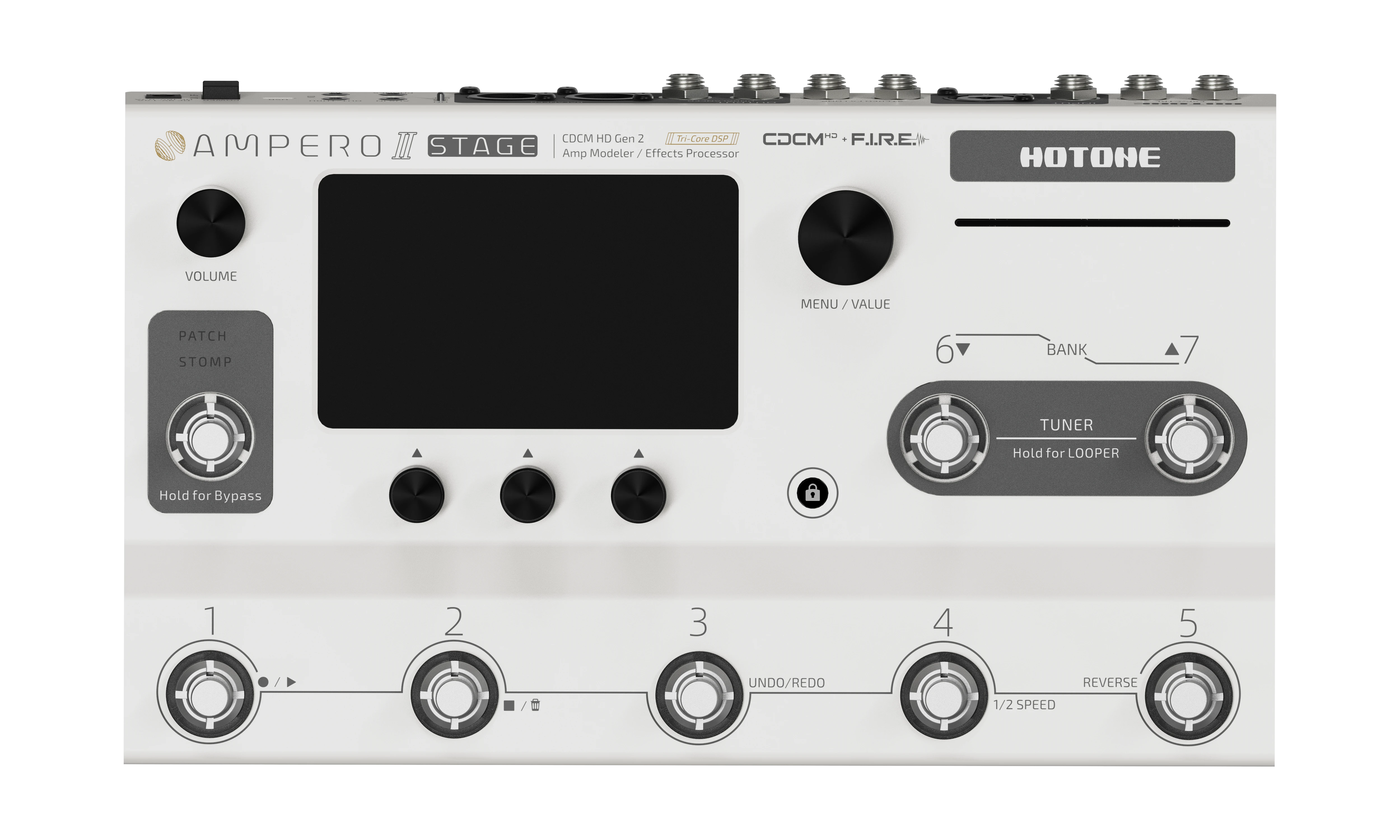 Multi-Effekt Prozessor/Modeler: Hotone Ampero II Stage white