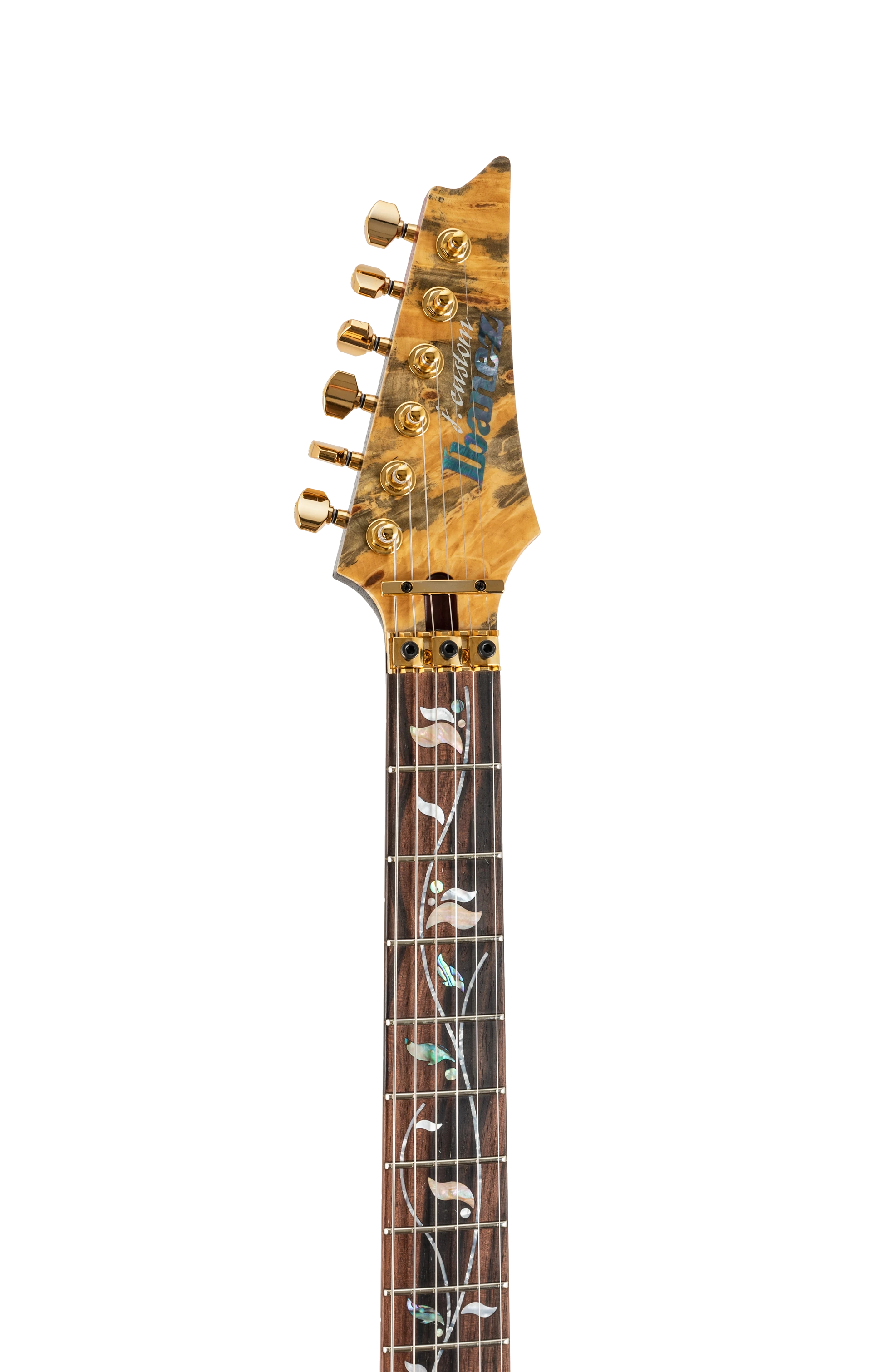 Custom Shop E-Gitarre: Ibanez J-Custom RG23S01 Limited Edition - buckeye burl & blue resin top